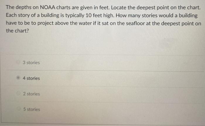 Solved The depths on NOAA charts are given in feet. Locate | Chegg.com