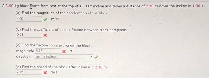 Solved A 3.90-kg block Starts from rest at the top of a | Chegg.com