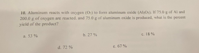 Solved Aluminum reacts with oxygen (O2) ﻿to form aluminum | Chegg.com