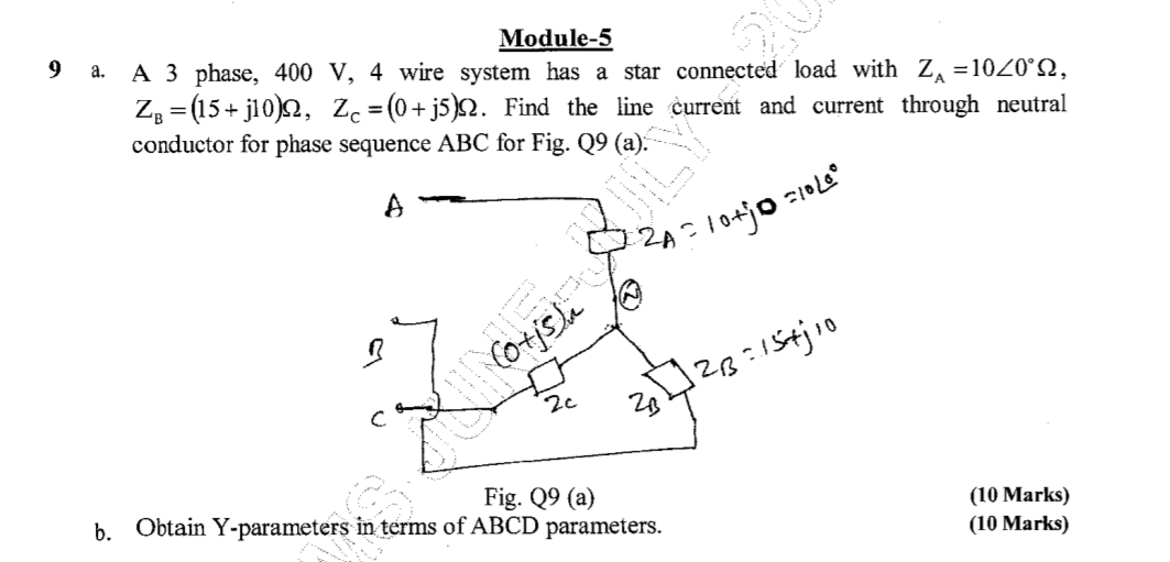 Solved Module-59 ﻿a. ﻿A 3 ﻿phase, 400V,4 ﻿wire system has a | Chegg.com