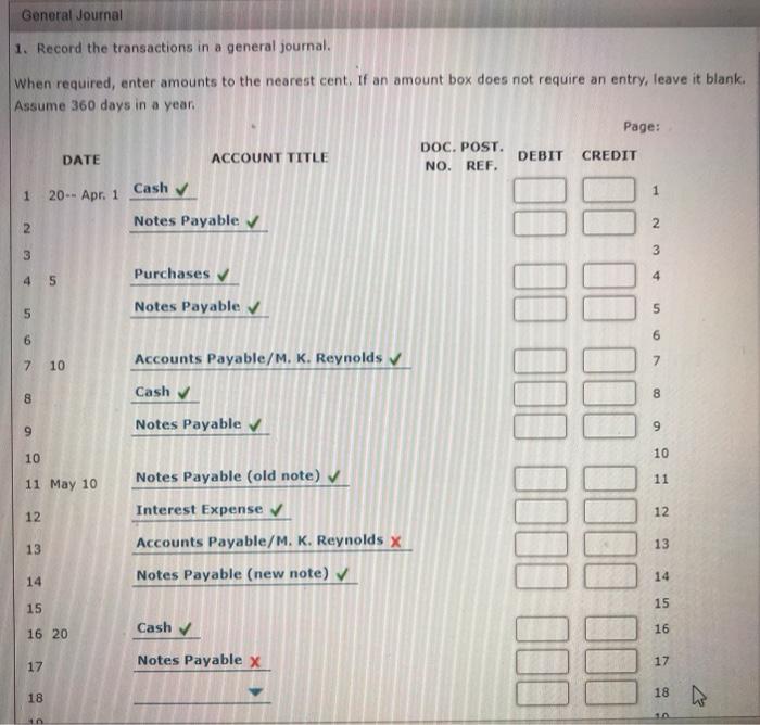 Solved Instructions Notes Payable Entries 1. Record the | Chegg.com