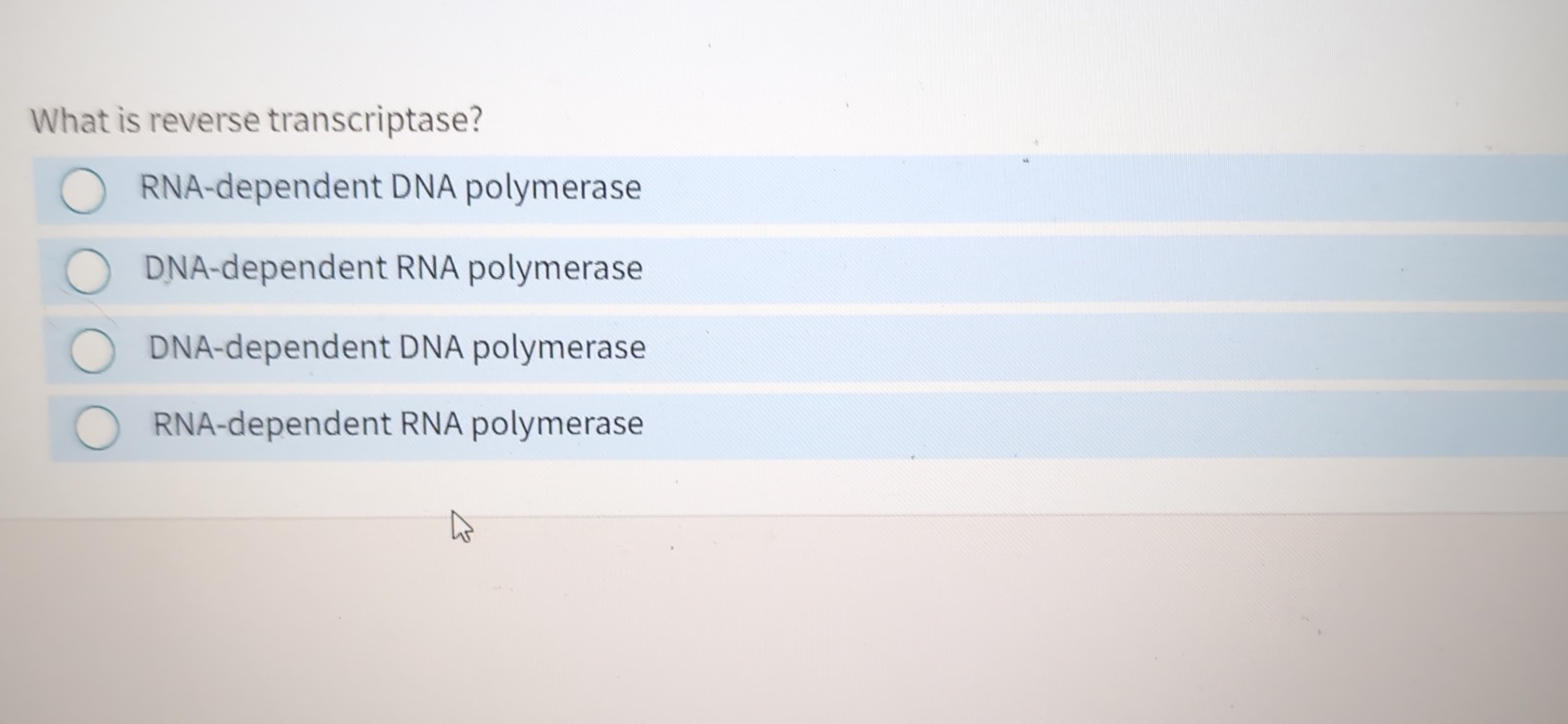 Solved What is reverse transcriptase?RNA-dependent DNA | Chegg.com