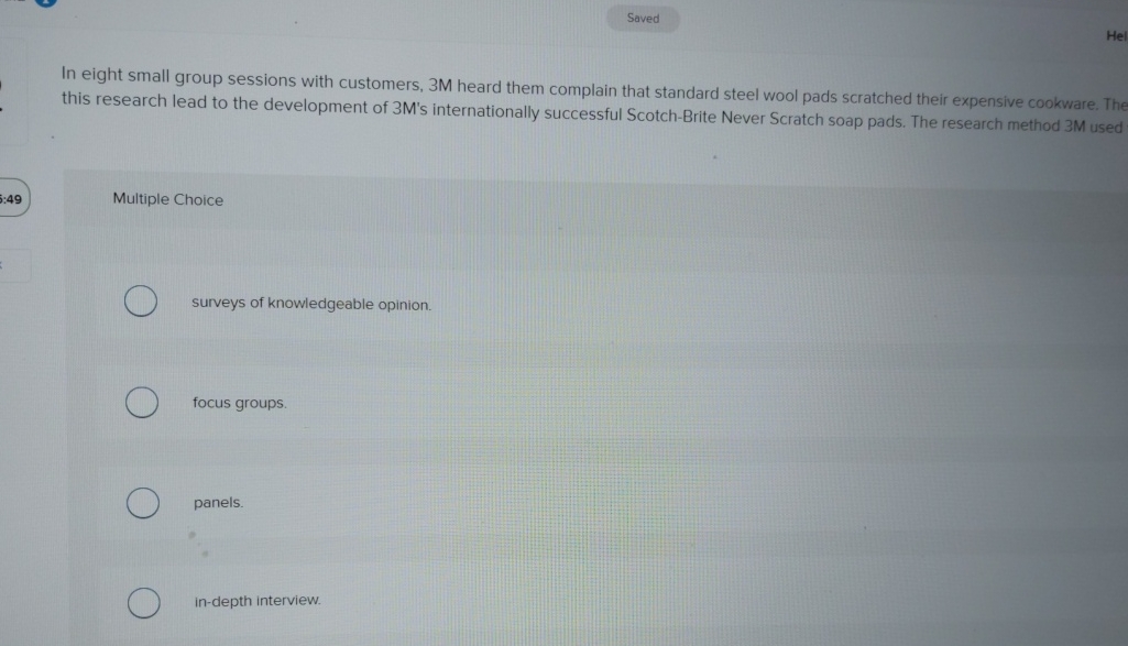 Solved In eight small group sessions with customers, 3M | Chegg.com