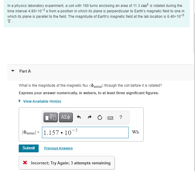 Solved In a physics laboratory experiment, a coil with 160 | Chegg.com