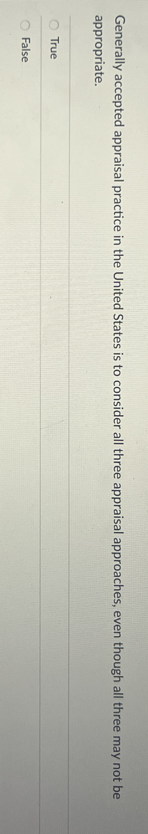 Solved Generally accepted appraisal practice in the United | Chegg.com
