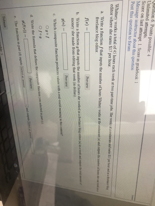 Solved Question 6. Points possible: 4 Unlimited attempts. | Chegg.com