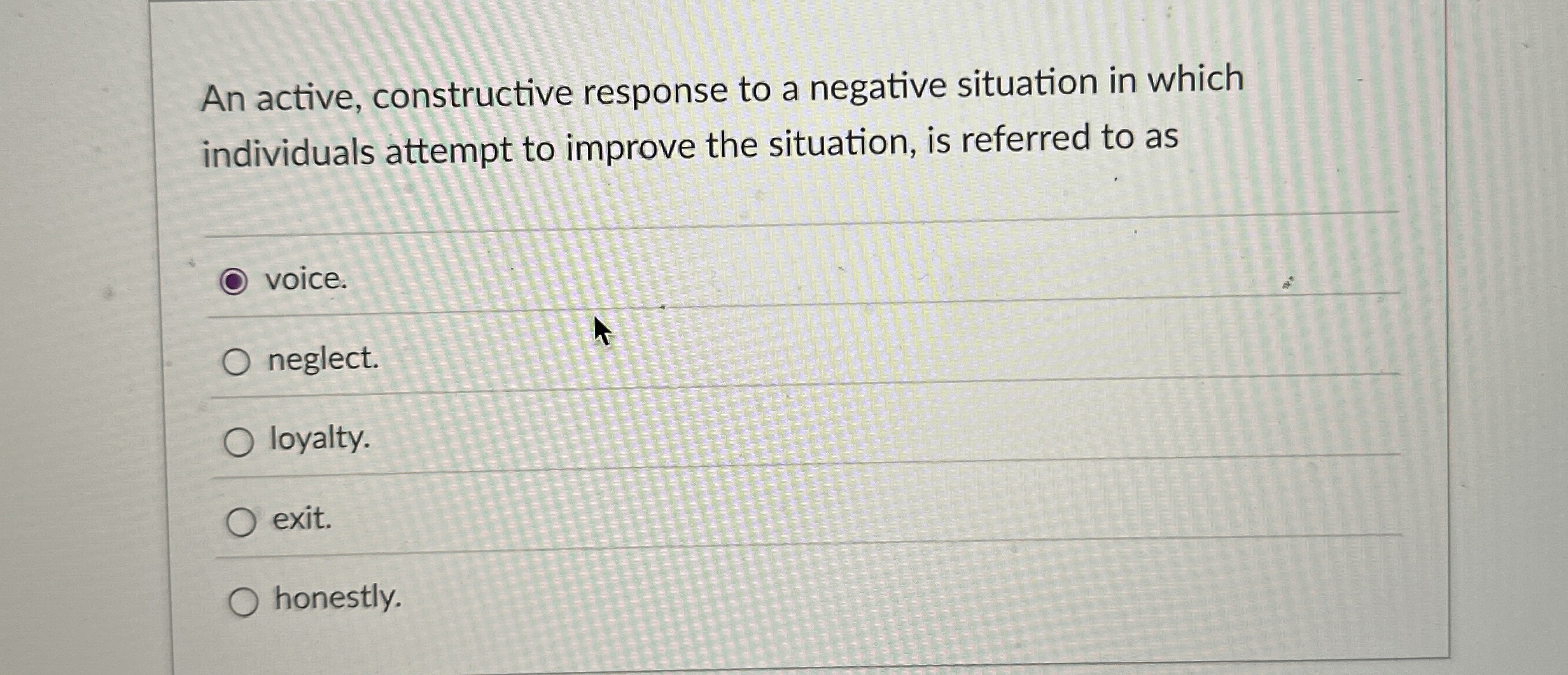 Solved An active, constructive response to a negative | Chegg.com