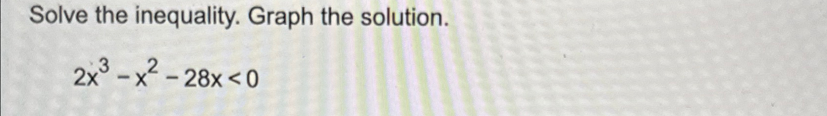 Solved Solve the inequality. Graph the solution.2x3-x2-28x