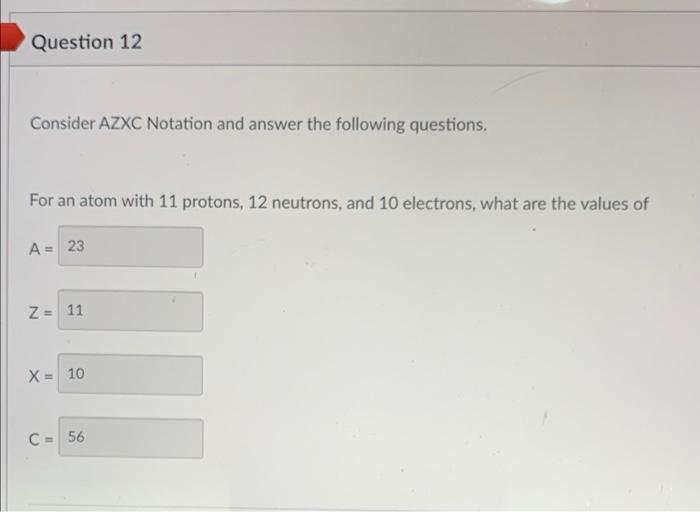 Solved Question 12 Consider AZXC Notation and answer the | Chegg.com