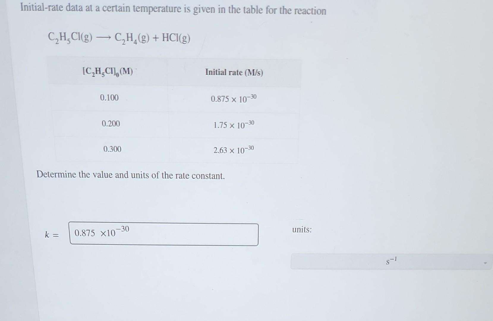 Solved Initial Rate Data At A Certain Temperature Is Given