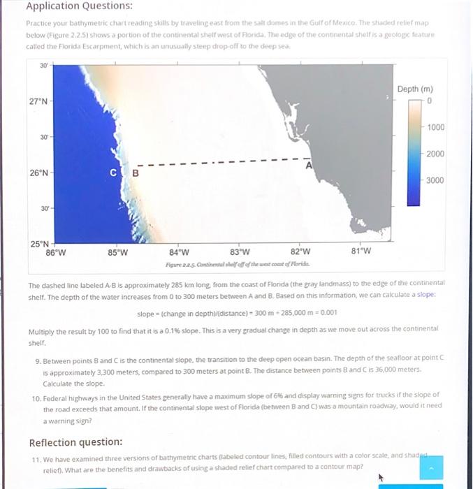 Solved Application Questions: Practice your bathymetric | Chegg.com