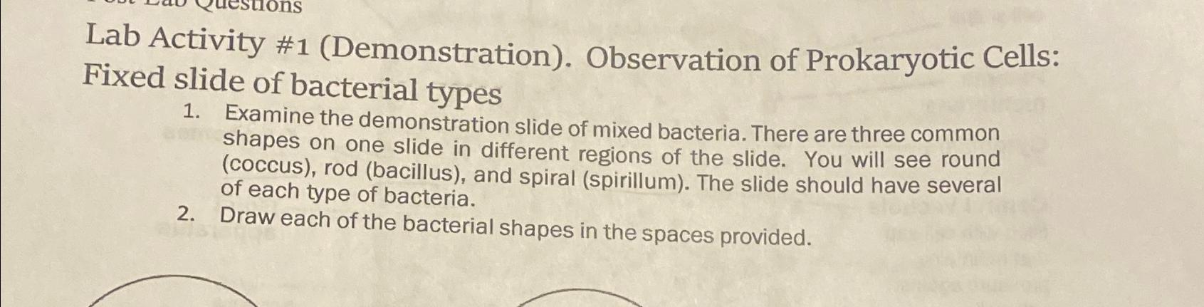 Solved Lab Activity #1 (Demonstration). ﻿Observation of | Chegg.com