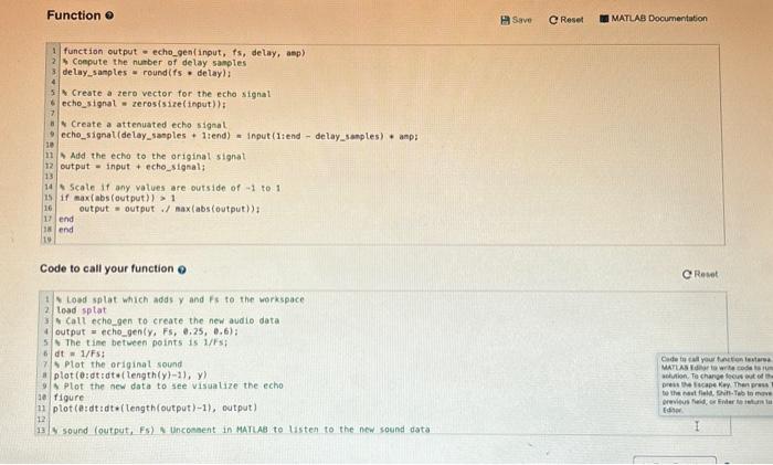 Solved the echo and then add it io the orginal signal with | Chegg.com
