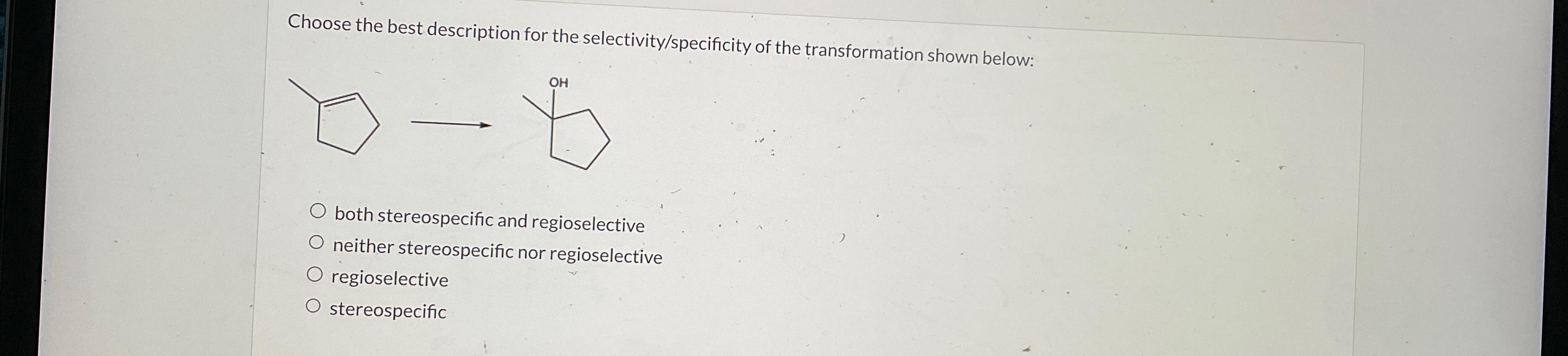 Solved Choose the best description for the | Chegg.com