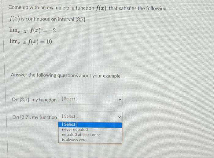 Solved Come up with an example of a function f(x) that | Chegg.com