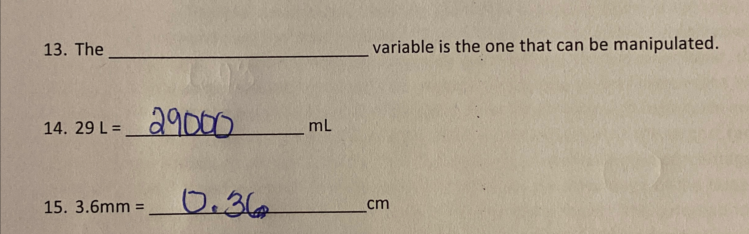 Solved The ﻿variable is the one that can be | Chegg.com