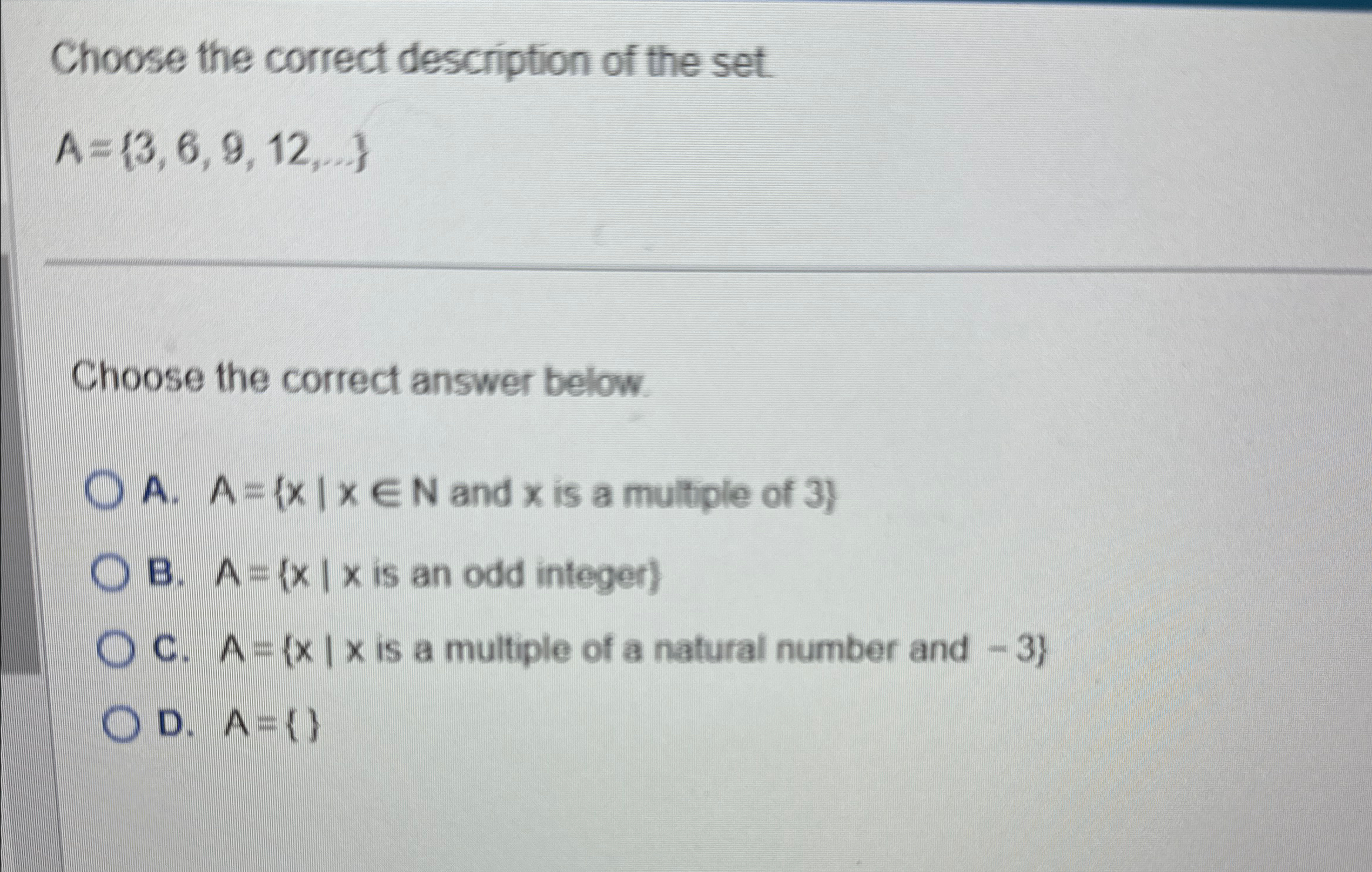 Choose the correct description of the | Chegg.com
