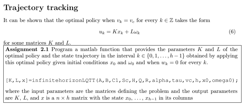 Solved Trajectory trackingIt can be shown that the optimal | Chegg.com