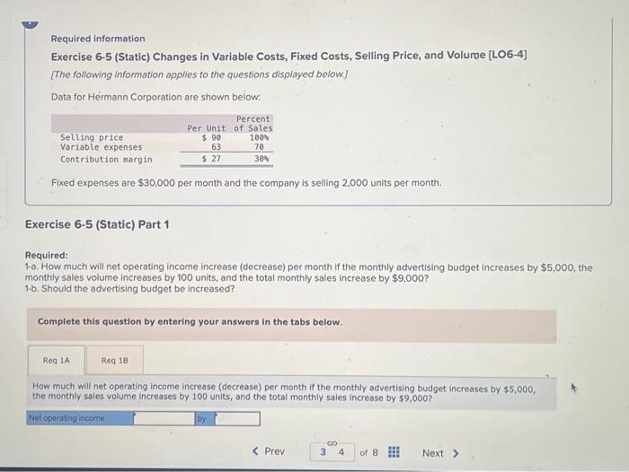 Solved Required information Exercise 6-5 (Static) Changes in | Chegg.com