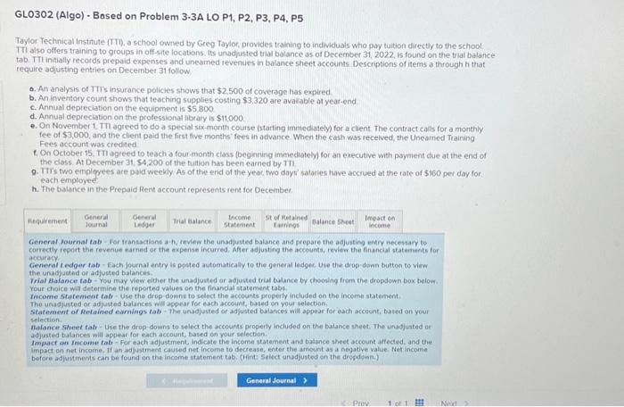 GL0302 (Algo) - Bosed on Problem 3-3A LO P1, P2, P3, | Chegg.com