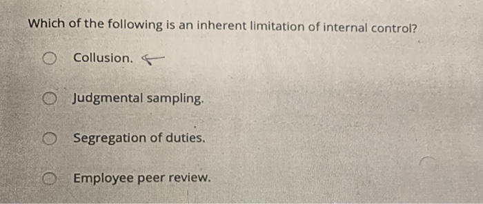 Solved Which of the following is an inherent limitation of | Chegg.com