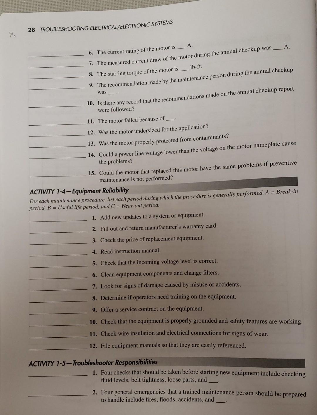Solved 30 TROUBLESHOOTING ELECTRICAL ELECTRONIC SYSTEMS T F | Chegg.com
