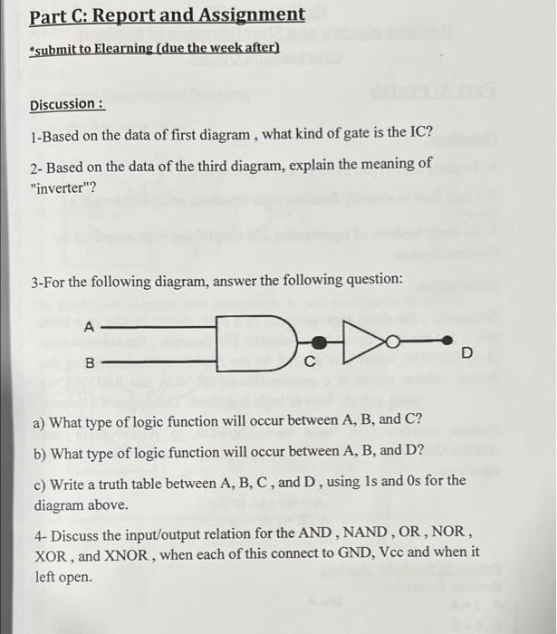 Solved Part C: Report and Assignment *submit to Elearning | Chegg.com