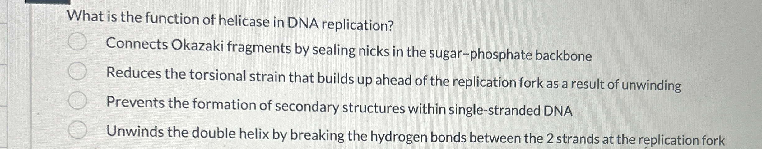 Solved What is the function of helicase in DNA | Chegg.com