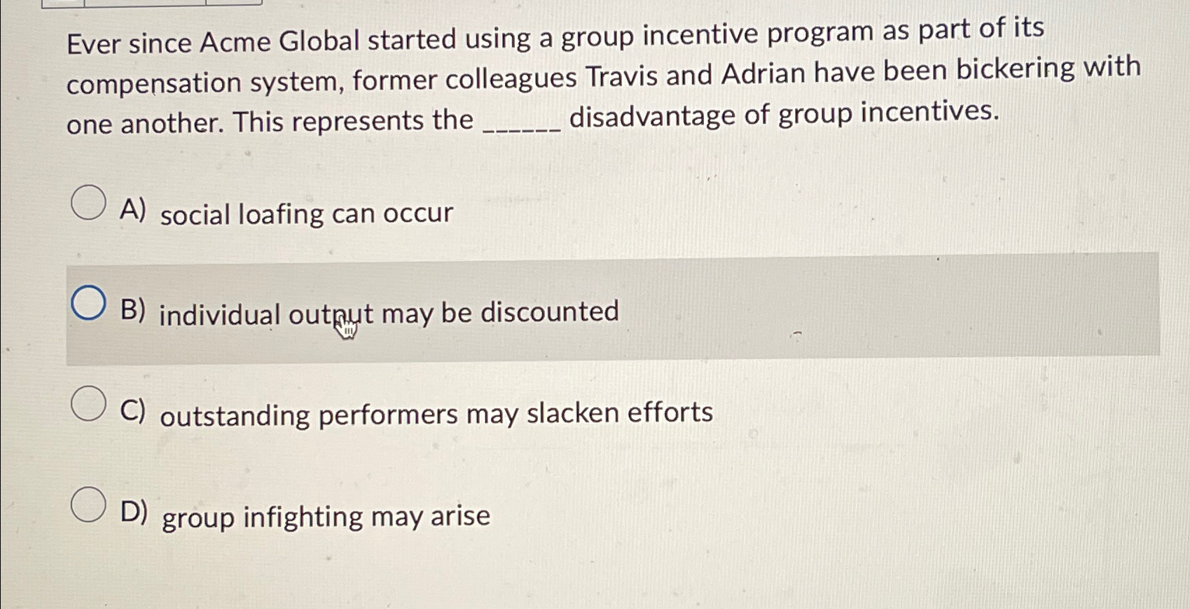 Solved Ever since Acme Global started using a group | Chegg.com
