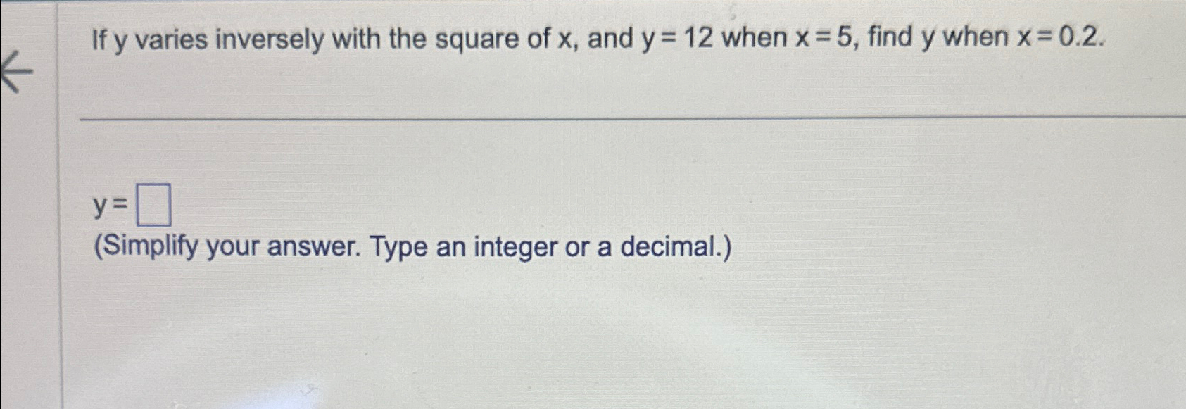 Solved If y ﻿varies inversely with the square of x, ﻿and | Chegg.com