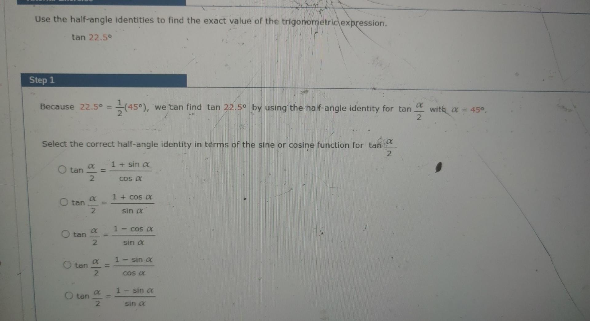 Solved Use the half-angle identities to find the exact value | Chegg.com