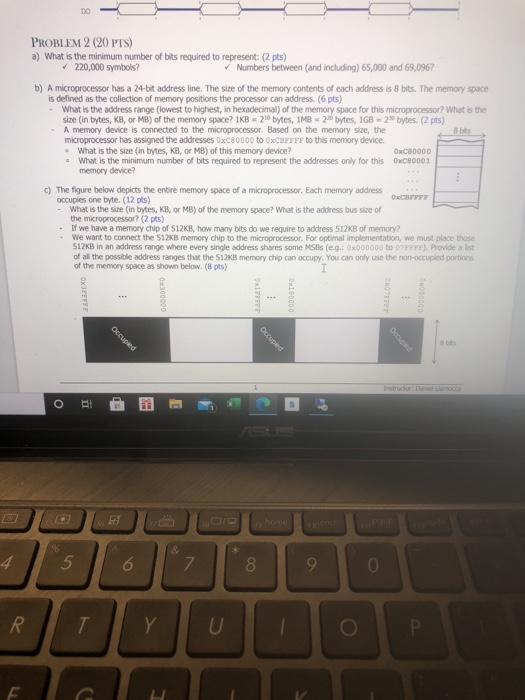Solved c) The figure below depicts the entire memory space | Chegg.com