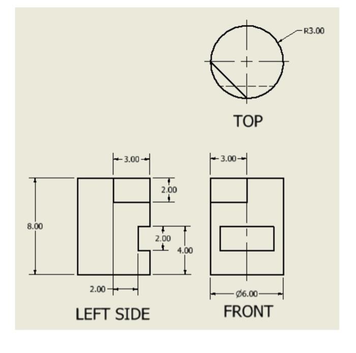 Solved given the 2D views of the top, front, and left | Chegg.com
