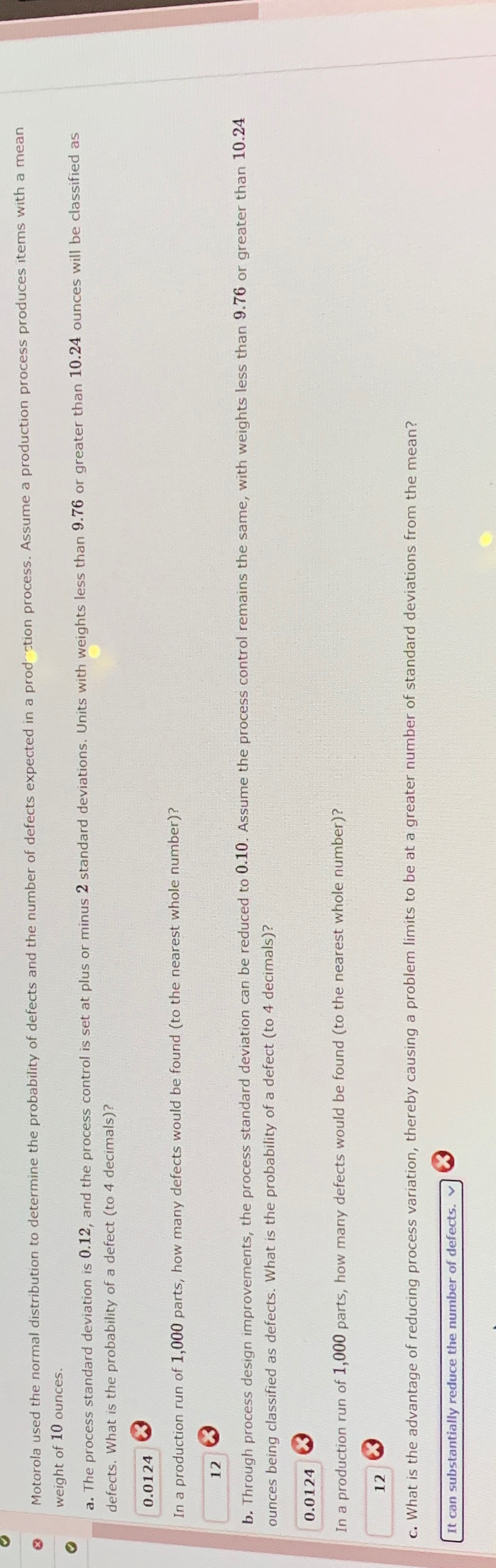 Solved weight of 10 ﻿ounces. defects. What is the | Chegg.com