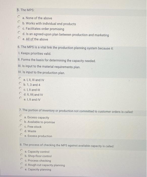 Solved MULTIPLE CHOICE QUESTIONS 1. In an assemble-to-order | Chegg.com