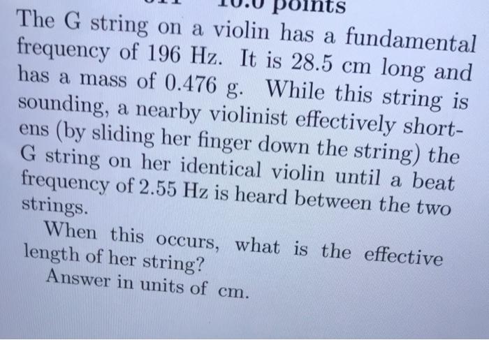 Solved The G string on a violin has a fundamental frequency | Chegg.com