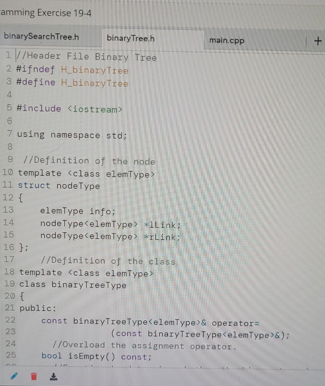 Solved Gramming Exercise 19 4 Binarysearch Treeh Binary 