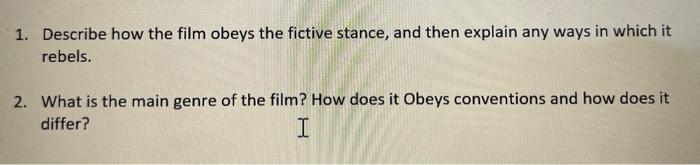 topic - fast and furious movie1. describe how the | Chegg.com