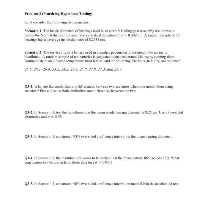 Solved Problem 3 (Practicing Hypothesis Testing) Let's | Chegg.com