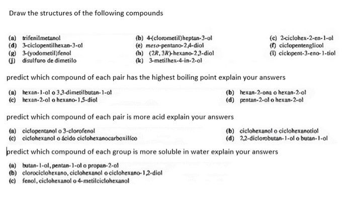 Solved predict wich compund in each pair has the highest | Chegg.com