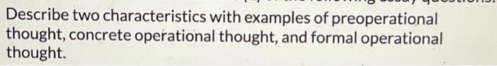 Solved Describe two characteristics with examples of | Chegg.com