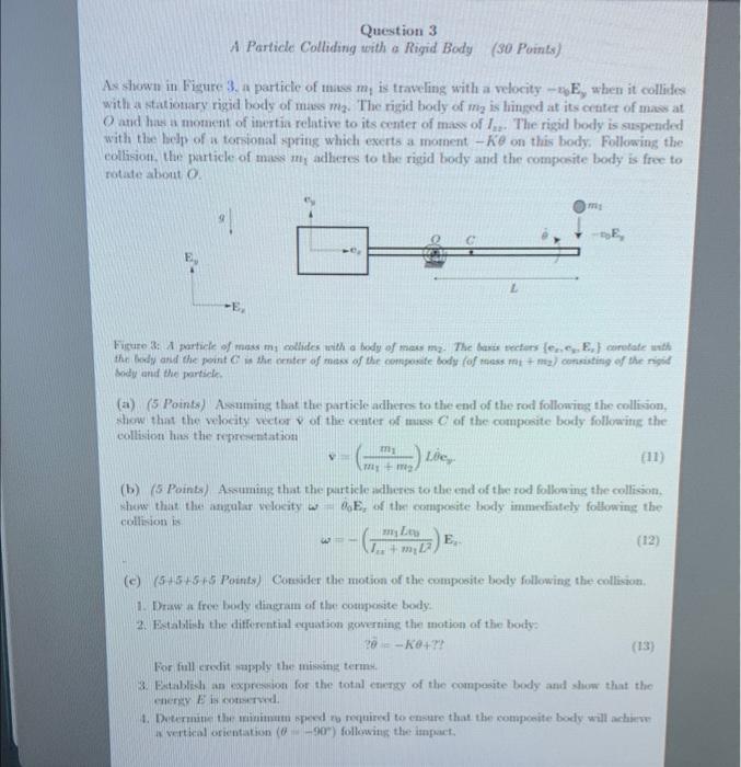 Solved Ax shown in Figure 3. a particle of mass m1 is | Chegg.com