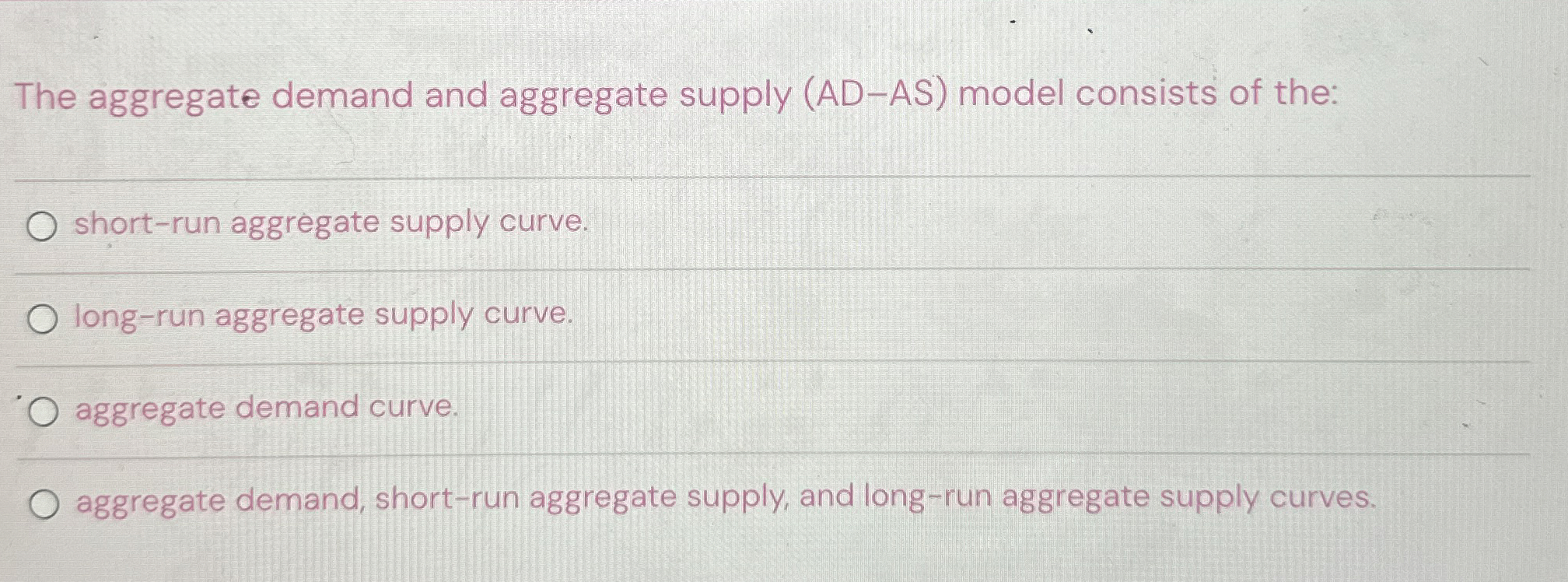 The aggregate demand and aggregate supply (AD-AS) | Chegg.com