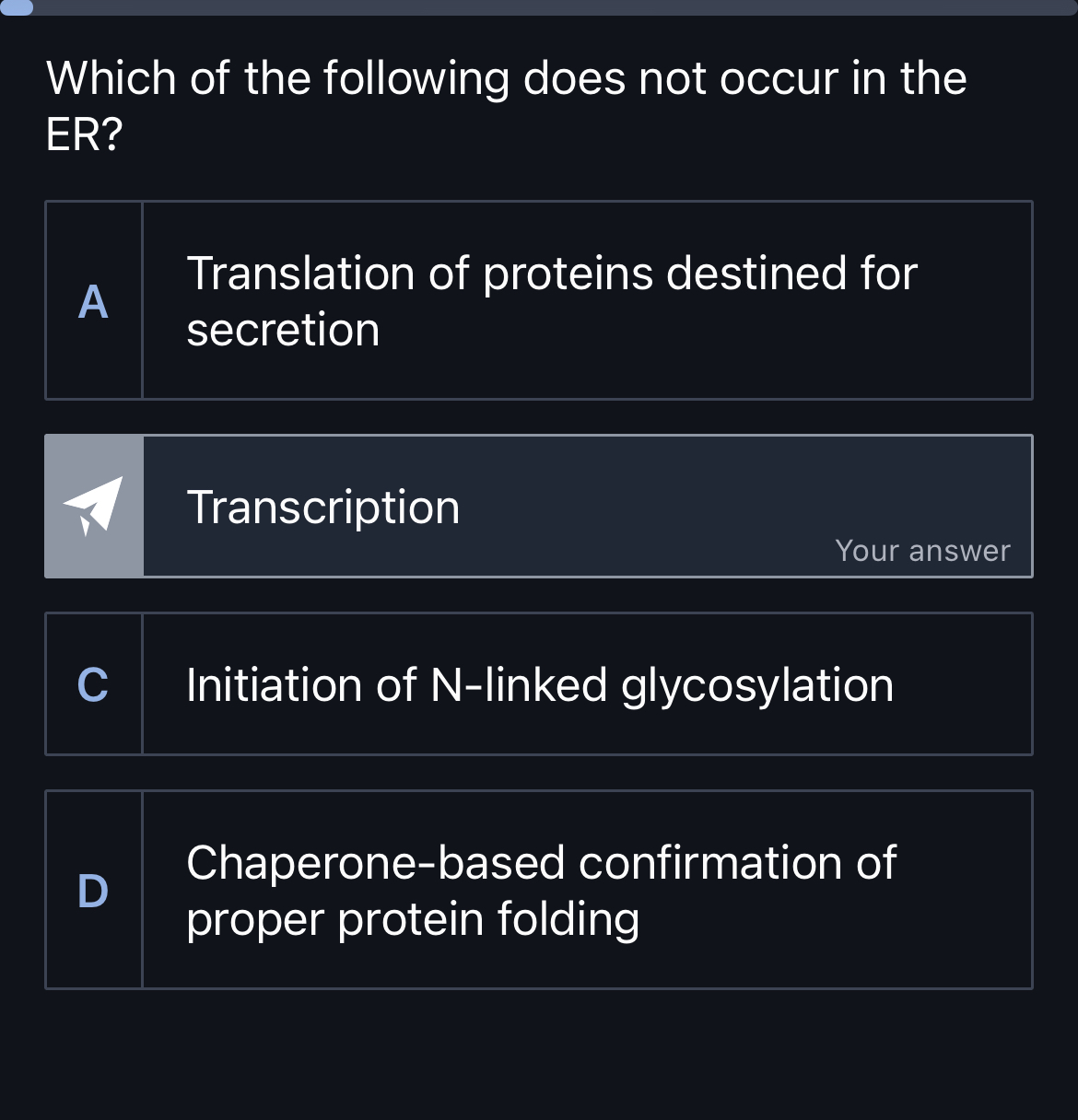 Solved Which of the following does not occur in the | Chegg.com