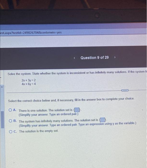 Solved Solve the system. State whether the system is | Chegg.com