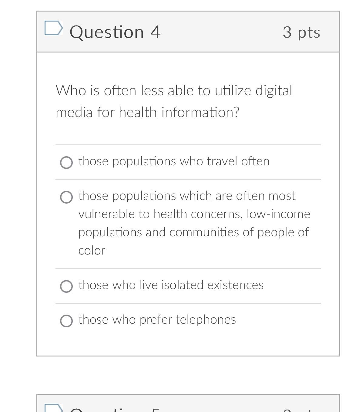 Solved Question 43 ﻿ptsWho is often less able to utilize | Chegg.com