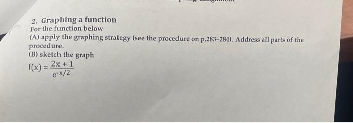 Solved 2. Graphing a function For the function below (A) | Chegg.com