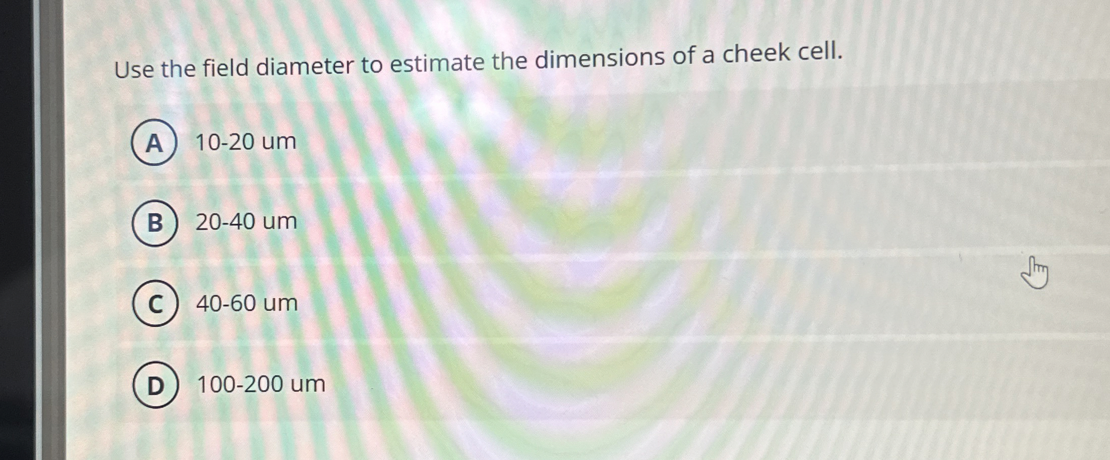 Use the field diameter to estimate the dimensions of | Chegg.com