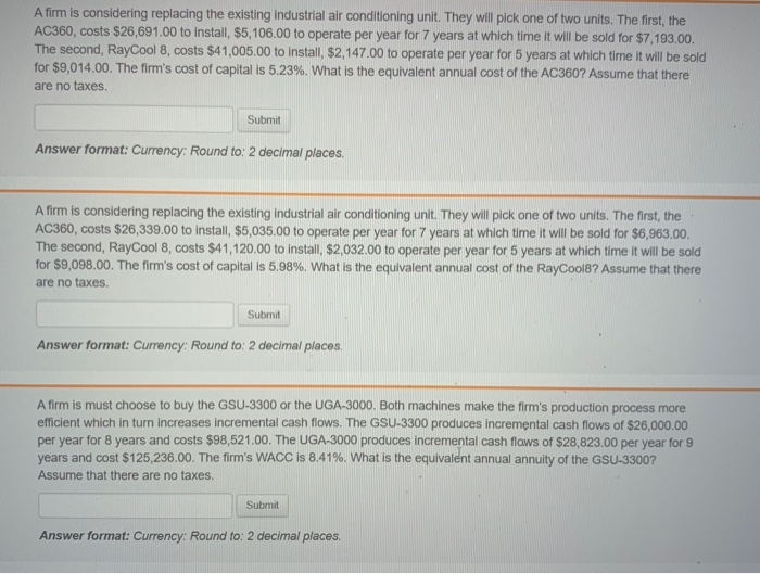 Solved A firm is considering replacing the existing | Chegg.com