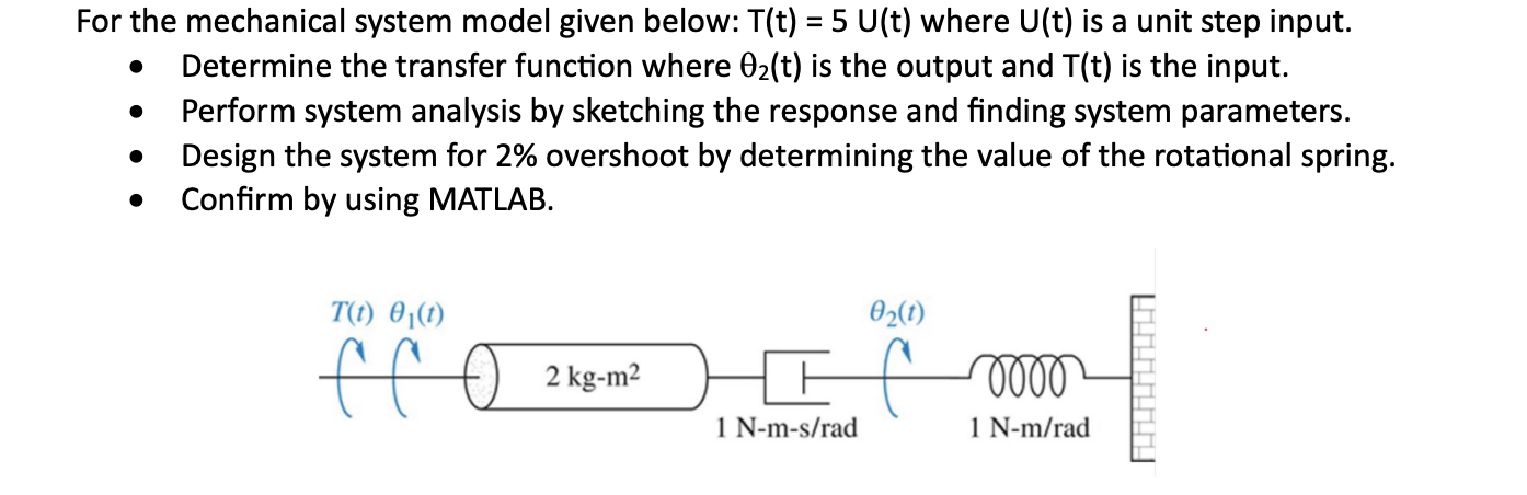 Solved For the mechanical system model given below: | Chegg.com